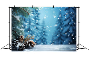 Toile de fond Hiver Photographie Pommes de Pin Neigeuses Branches BRP1
