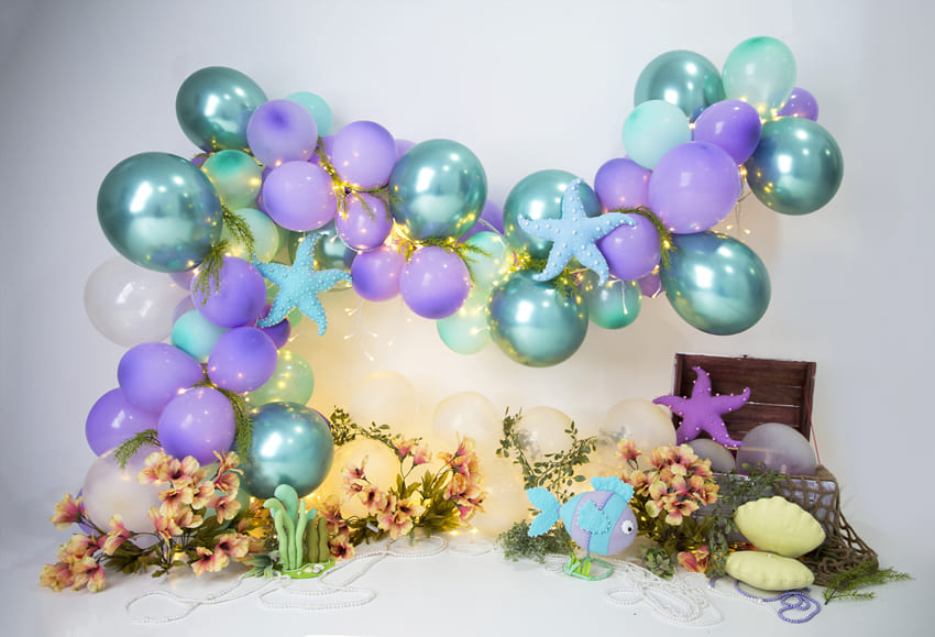 Ballons Étoile de Mer Plantes Sous-Marines Décor Toile de Fond M-87 ...